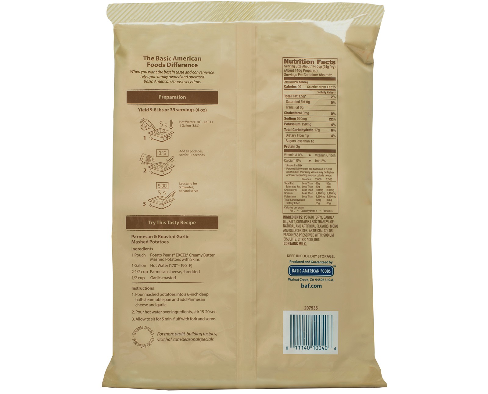 Potato Pearls® EXCEL® Creamy Butter Mashed Potatoes with skins - Basic ...