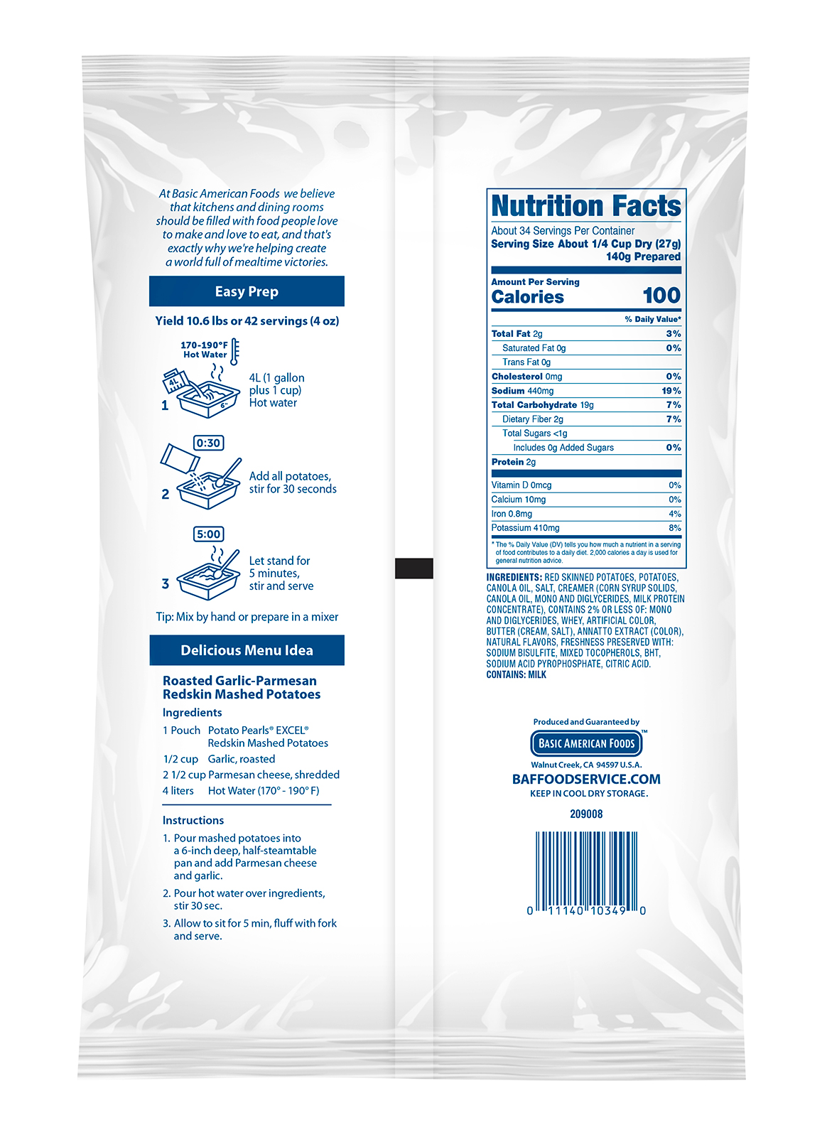 Potato Pearls® EXCEL® Redskin Mashed Potatoes - Basic American Foods ...