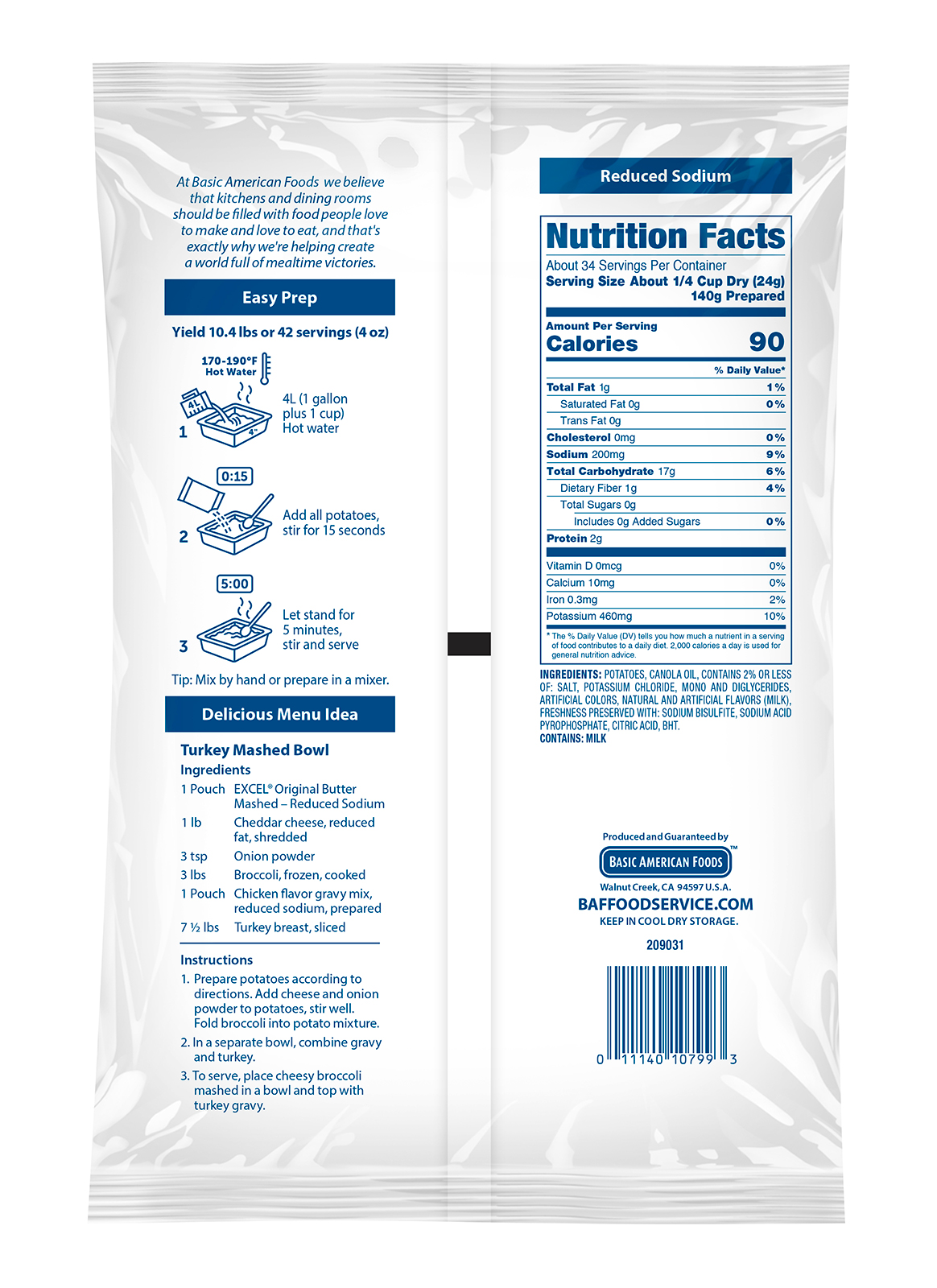 Potato Pearls® EXCEL® Original Butter Mashed Potatoes - Reduced Sodium ...