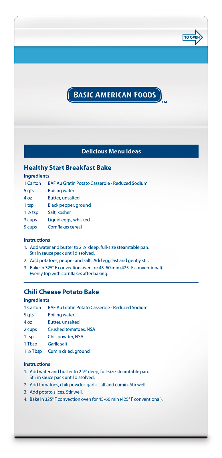 BAF Au Gratin Potato Casserole - Basic American Foods - Foodservice