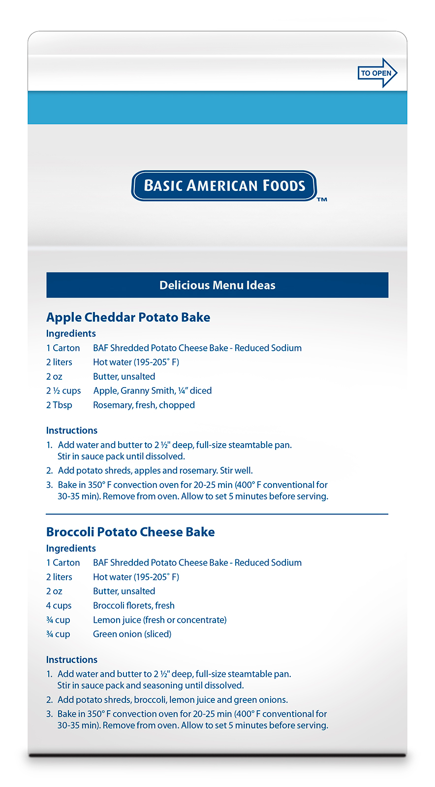 BAF Shredded Potato Cheese Bake - Basic American Foods - Foodservice