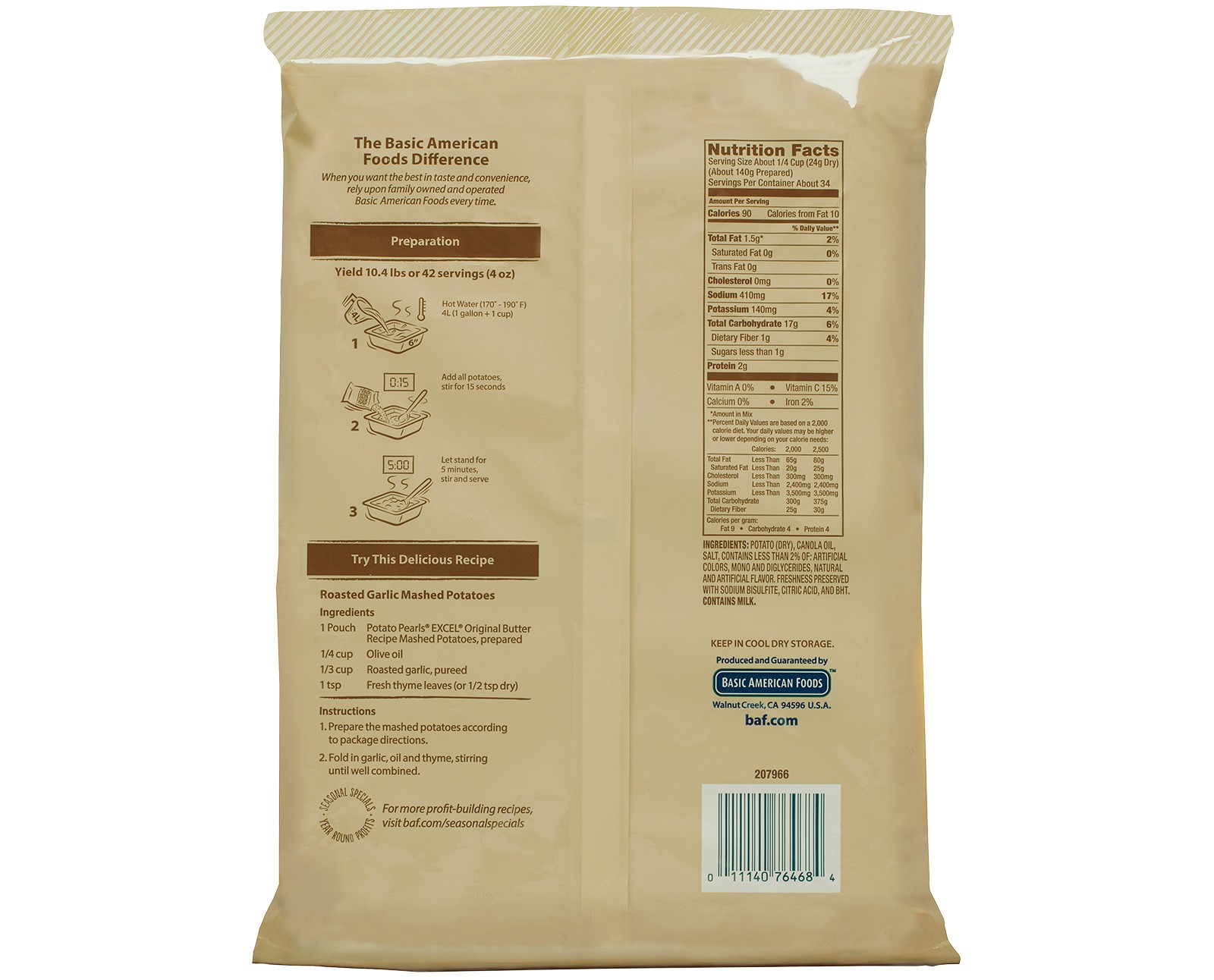 Potato Pearls® EXCEL® Original Butter Mashed Potatoes - Basic American ...